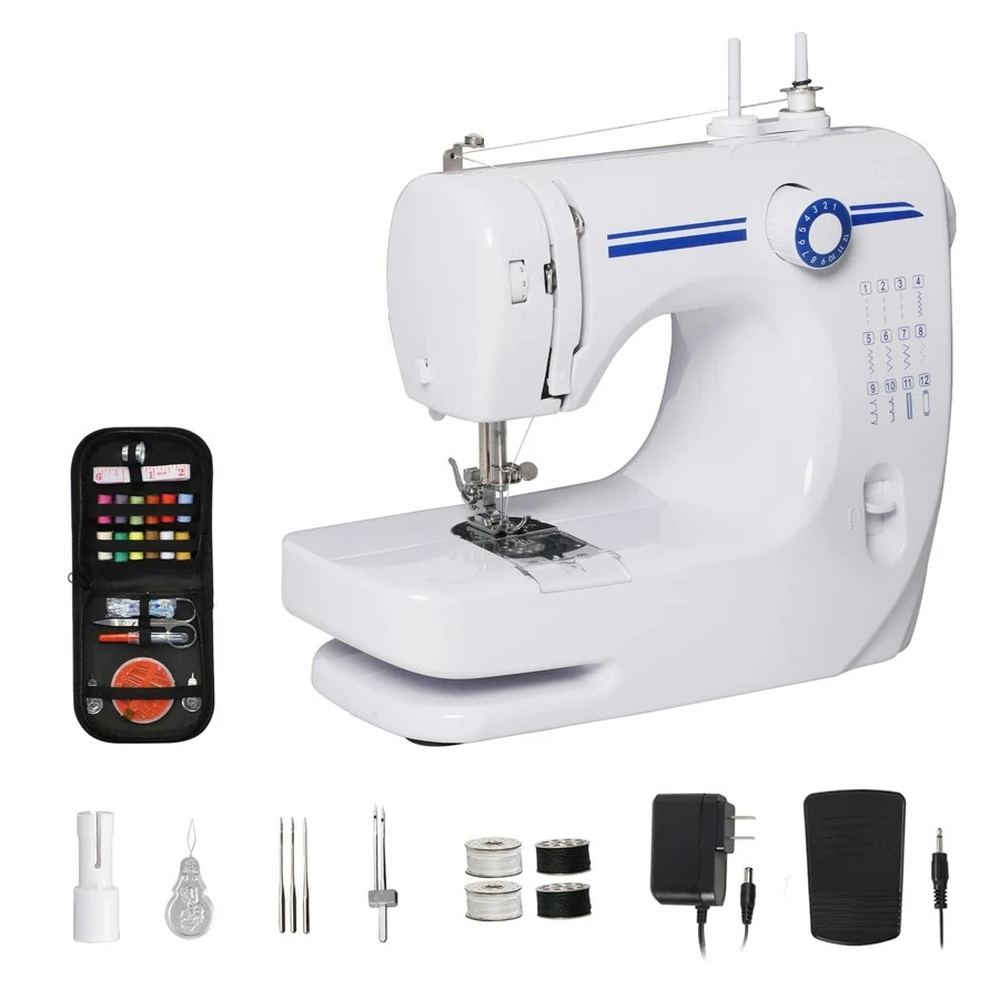 DC DICLASSE Portable Mini Sewing Machine 12 Built-In Stitches Doulbe ...