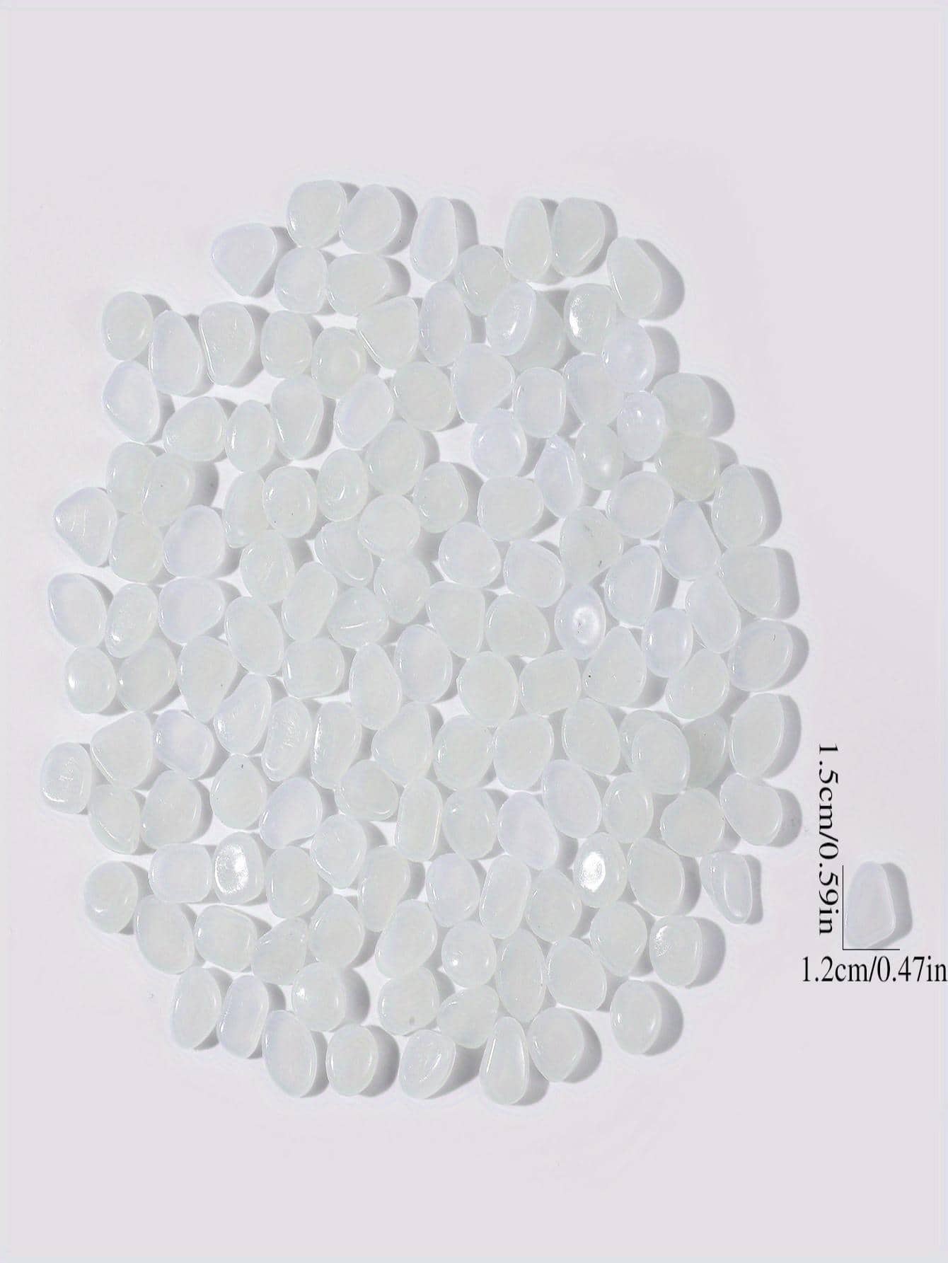 300pcs Unique Style Glow In The Dark Pebbles (0.47in-0.59in), Luminous ...