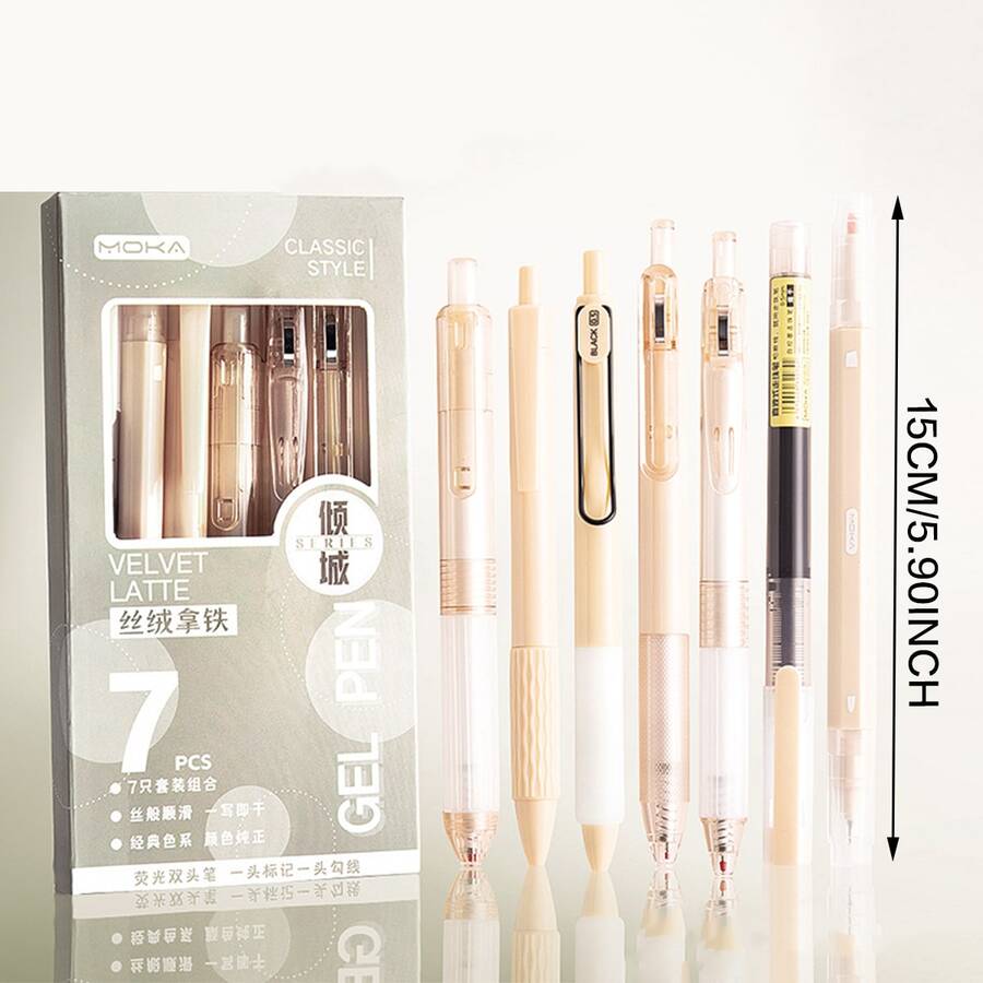 7pcs/set Simple Multifunctional Neutral Pens, Suitable For Students ...