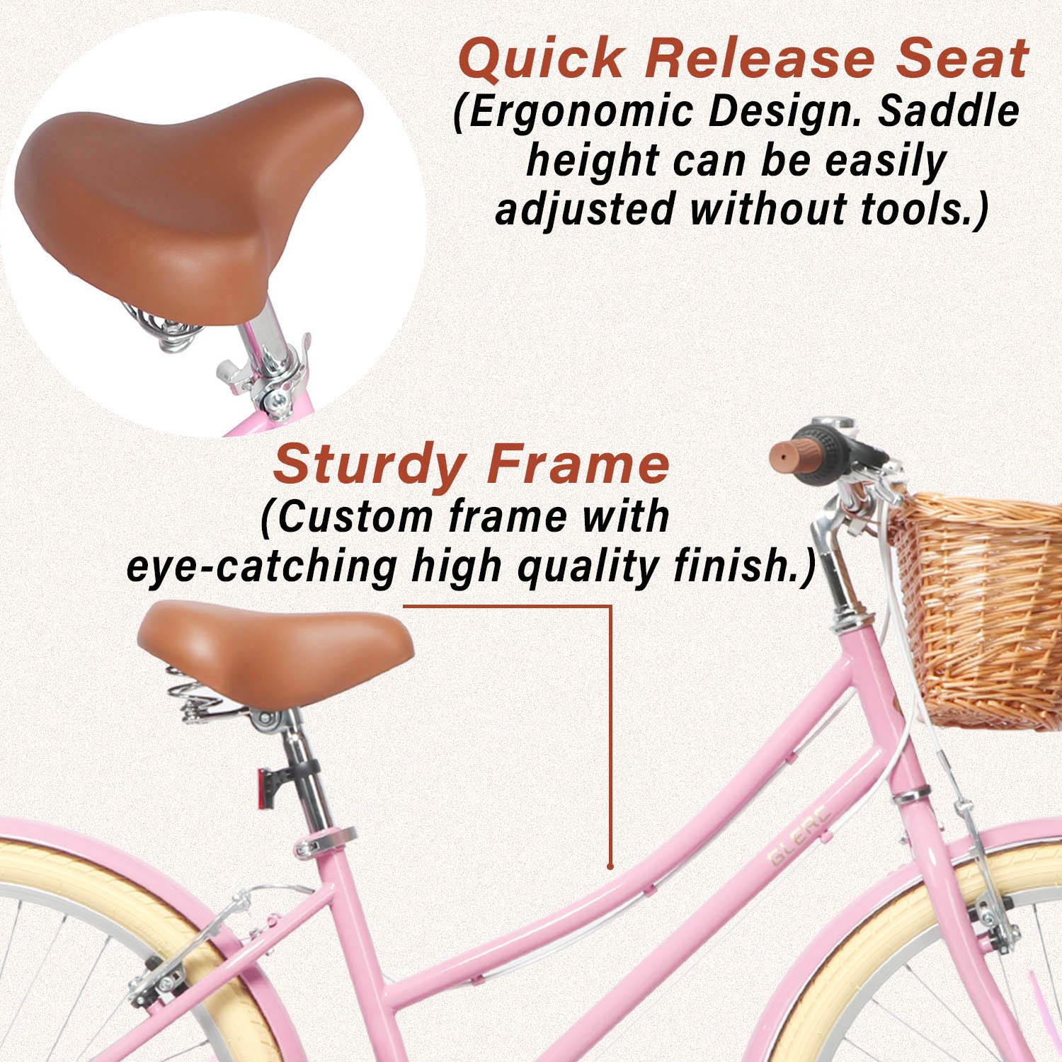 Glerc 24" Hybird Bike for Girls, 6 - Speed Kids Cruiser Bicycle with ...