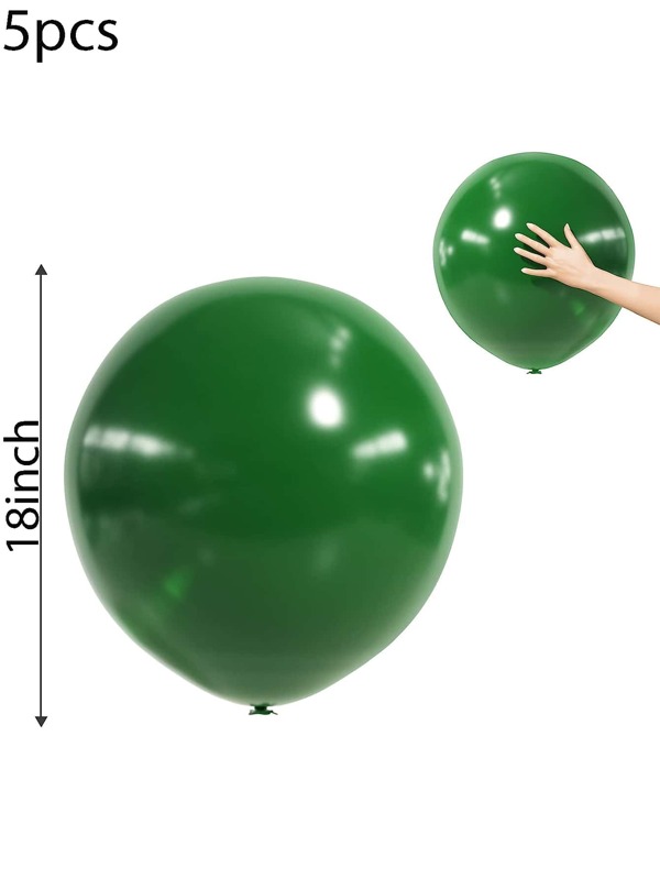 5 Packs 18 Inch Green Big Balloons Thick Giant Green Latex Balloons for ...