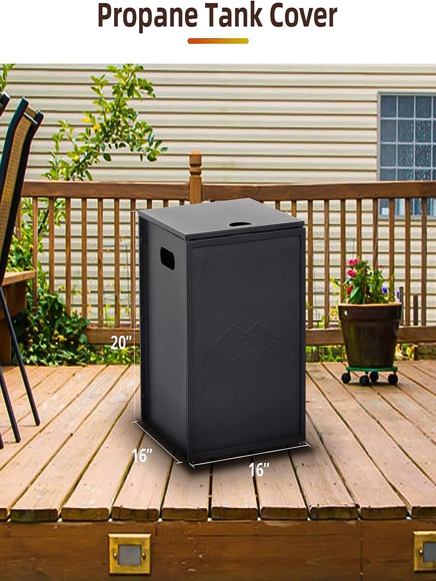 Propane Metal Tank Cover Table for Gas Fire Pits, Gas Tank Holder ...