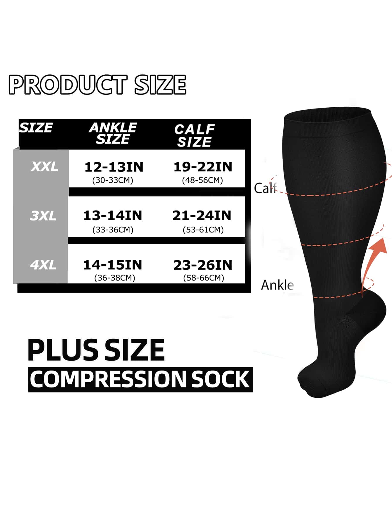 Plus Size Copper Sports Compression Socks For Women Pregnancy & Men ...