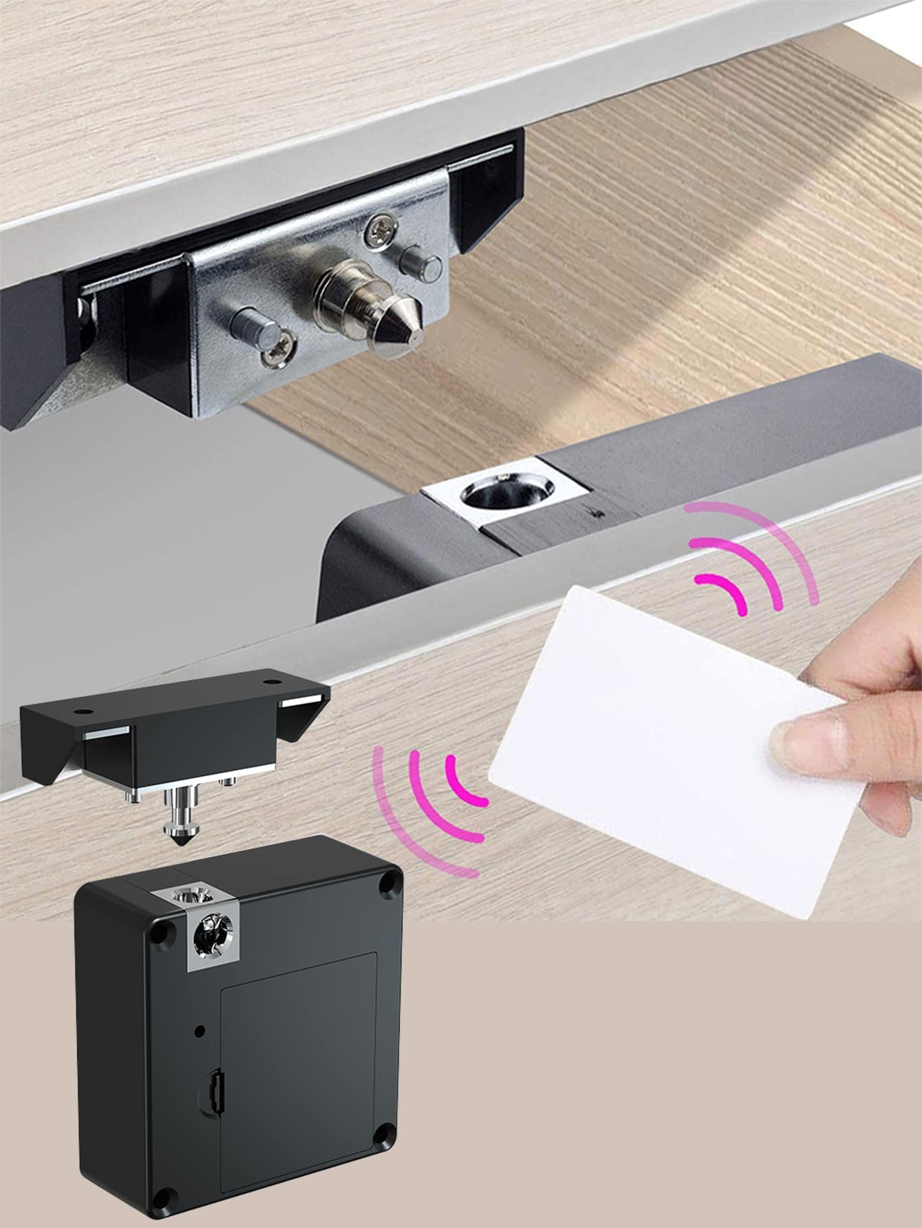 Invisible Smart Electric RFID Cabinet Drawer Lock,The 5cm Sensing ...