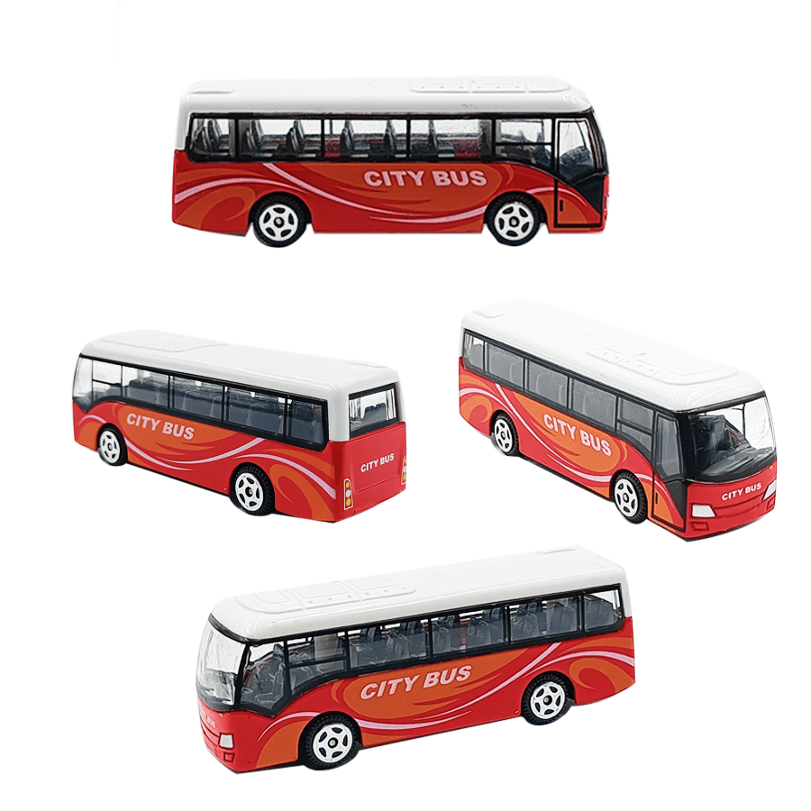 11cm Alloy Mini City Shuttle Bus, Red | SHEIN UK