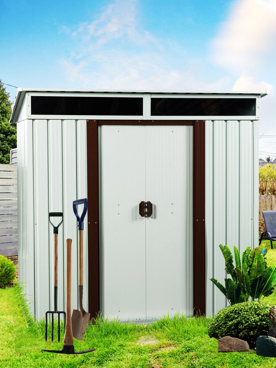 6ft x 5ft Outdoor Storage Shed, Garden Storage Cabinet Multifunctional ...
