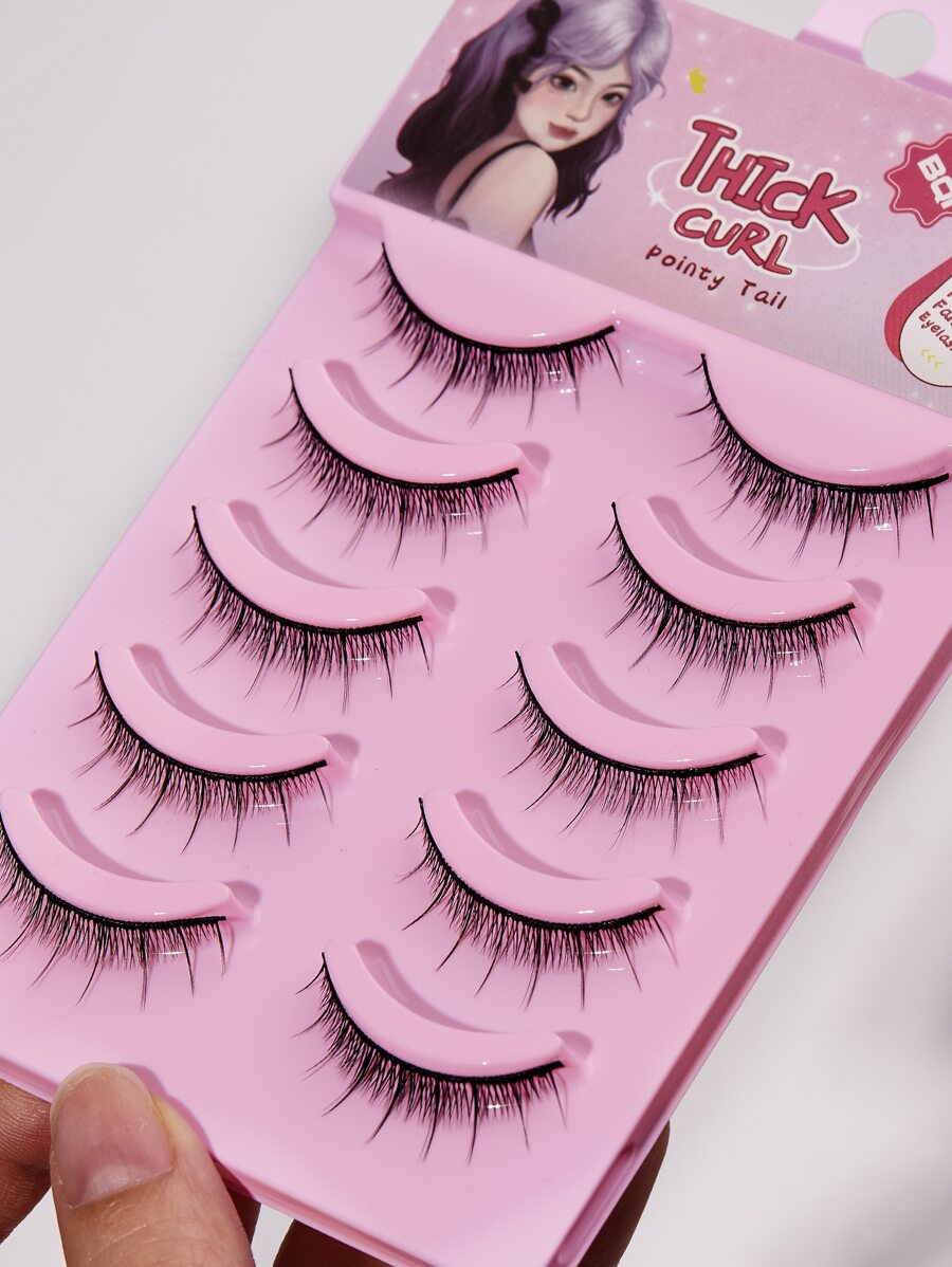 5 Pairs Soft Natural-looking False Eyelashes With separated And Tapered ...