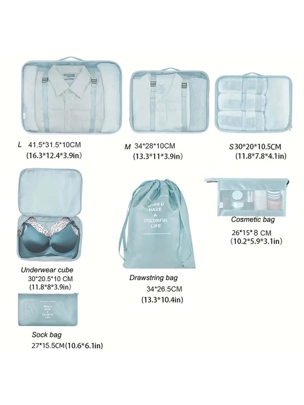 7pcs/set Multifunctional Travel Storage Bag Luggage Clothes Sorting ...