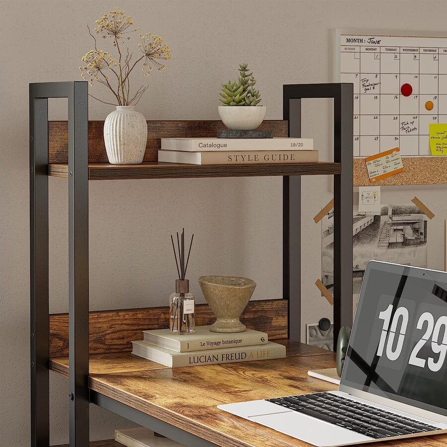 L Shaped Desk with Storage Shelves, Computer Corner Desk for Home ...