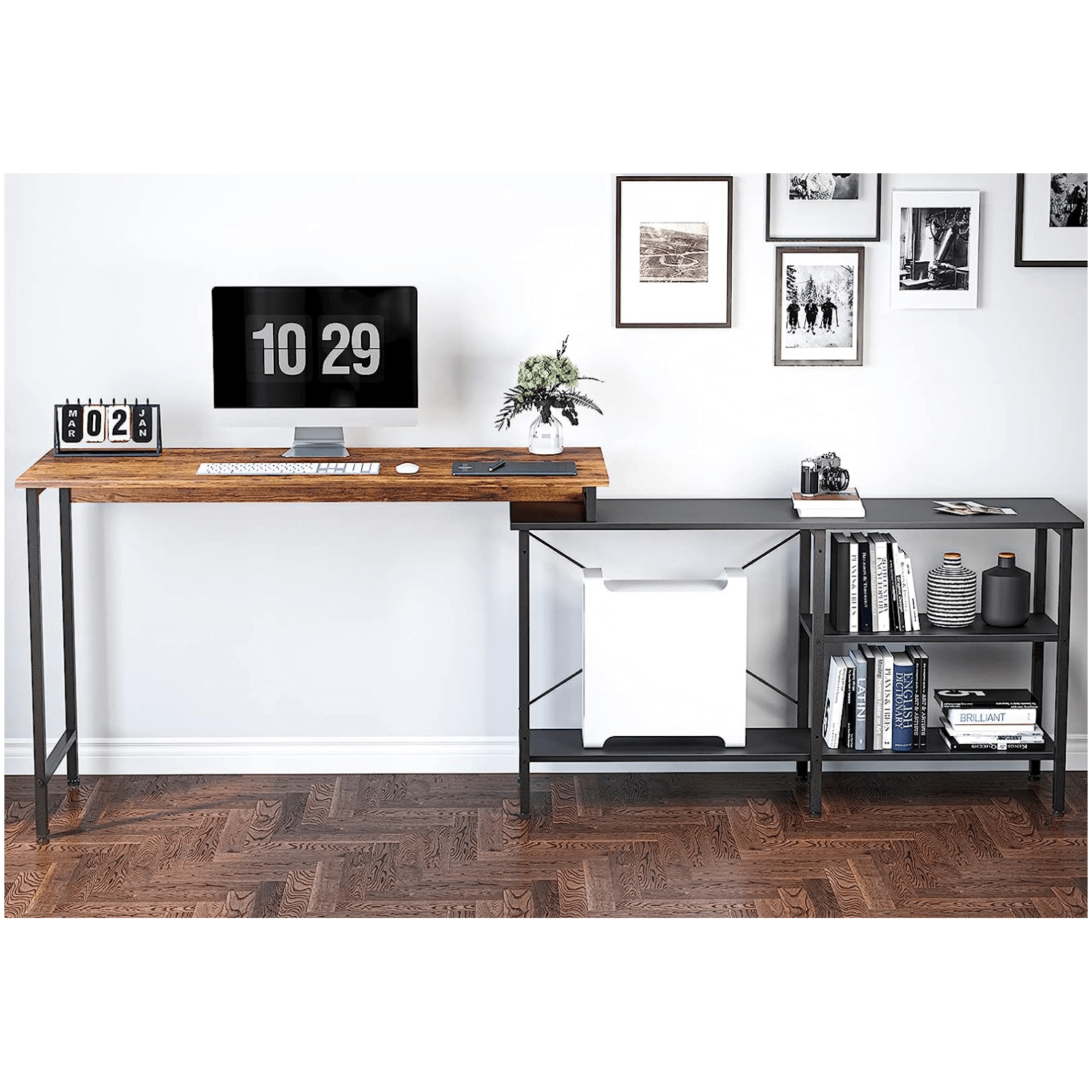 L Shaped Desk, Computer Coner Desk, Home Office Writing Desk, Side ...