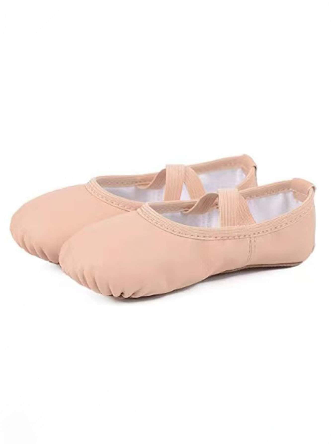 Pu Leather One-piece Sole Ballet Dance Shoes With Soft Bottom, Easy ...