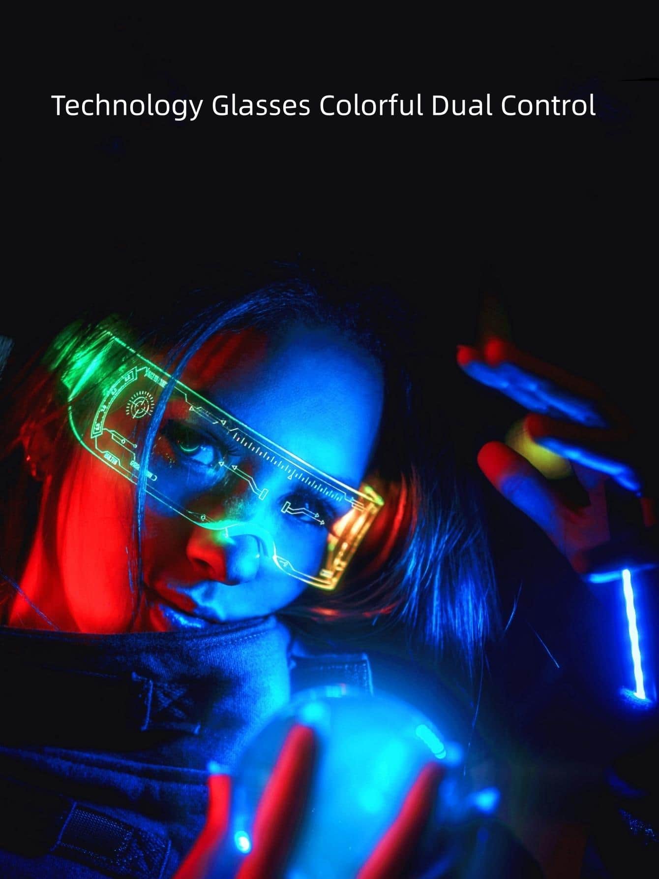 1pc Led Light Up Festival Party Rave Glasses, Sci-Fi Goggles For Party ...