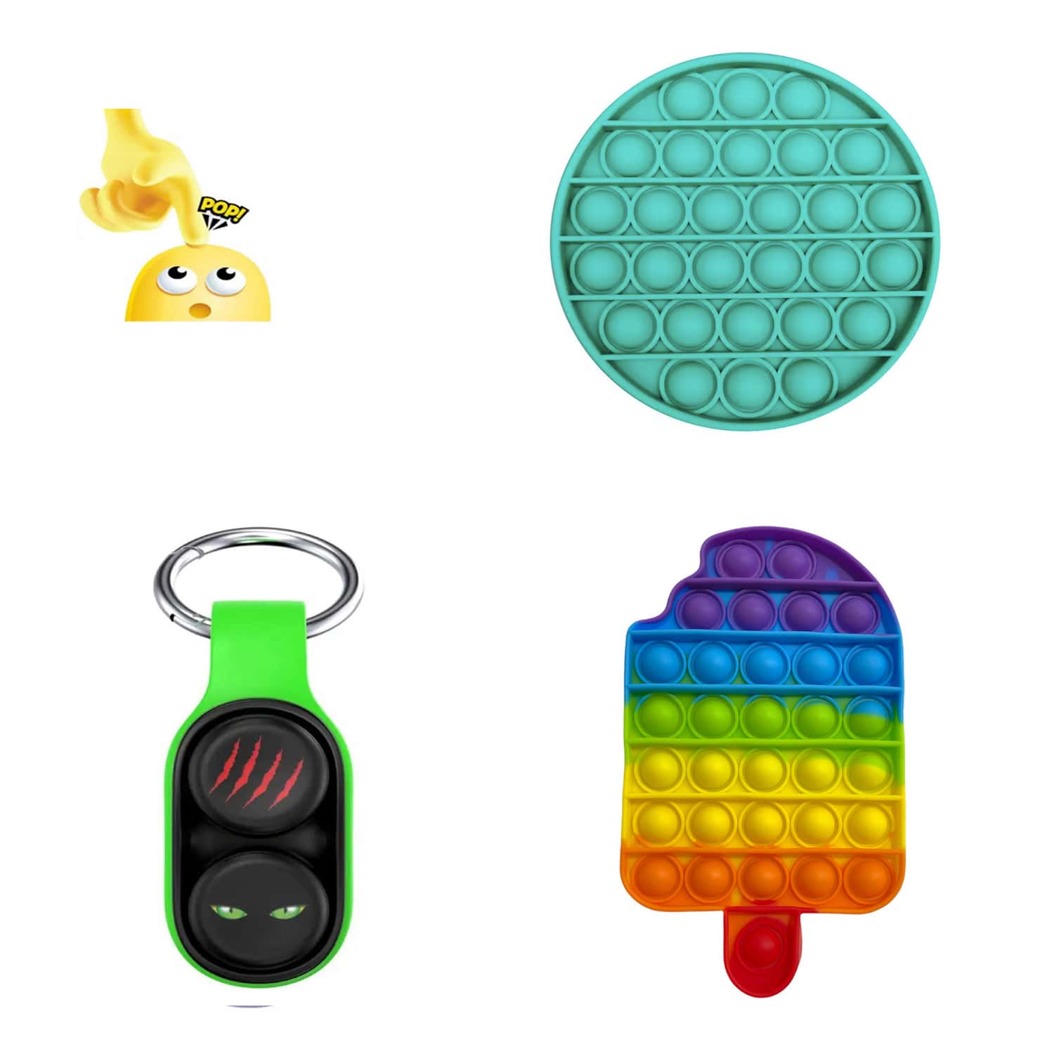 Kit With 3 Push Pop Its Fidget Toys Antistress Bubbles Didactic Sensory ...