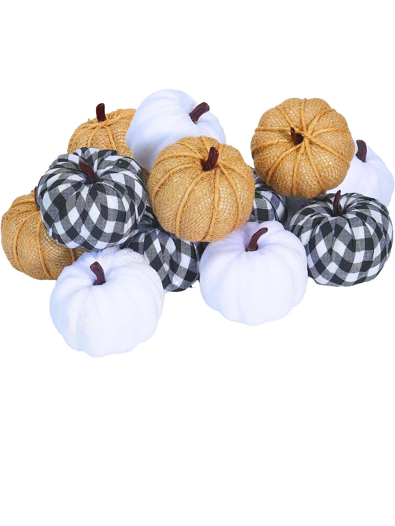 Assorted Faux Rustic Harvest Velvet Pumpkins Decorative Rust Orange ...