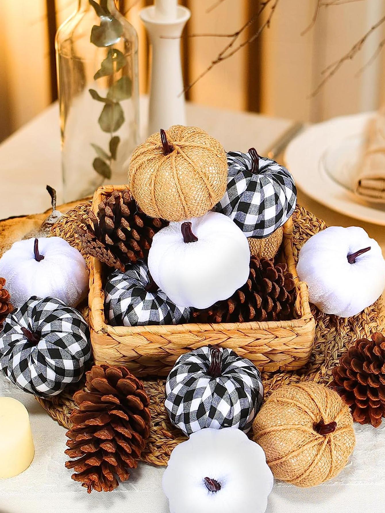 Assorted Faux Rustic Harvest Velvet Pumpkins Decorative Rust Orange ...