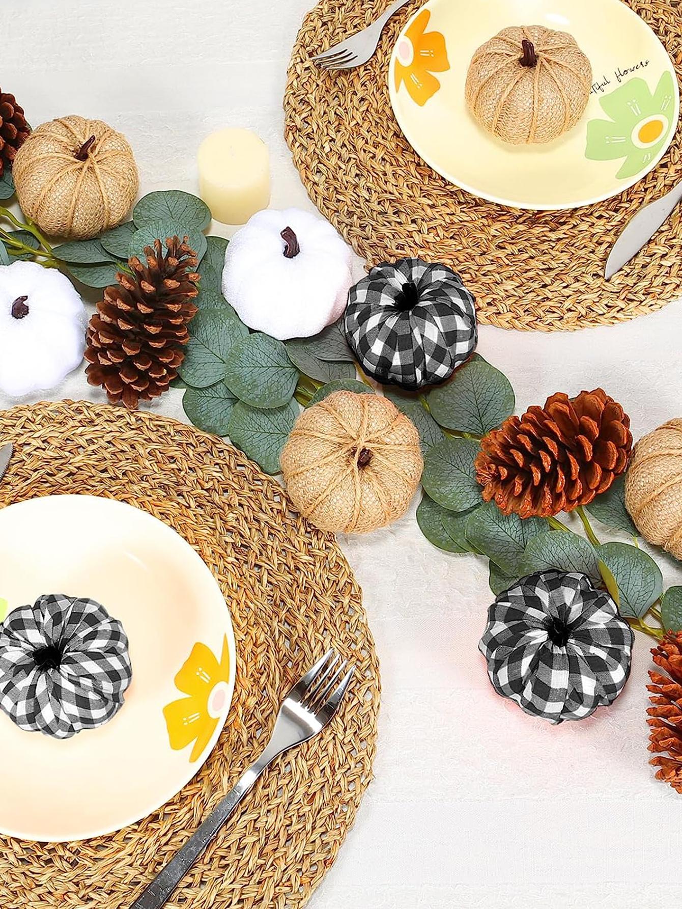 Assorted Faux Rustic Harvest Velvet Pumpkins Decorative Rust Orange ...