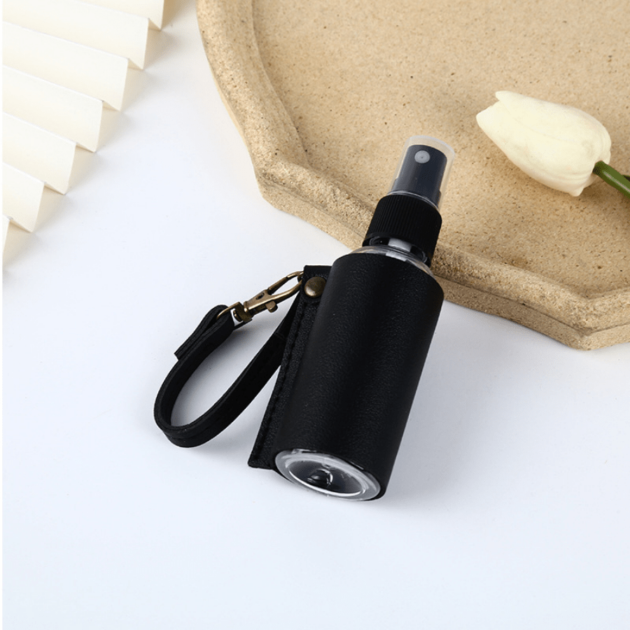 1pc Portable Hanging Spray Bottle Leather Sleeve, 60ml Refillable ...