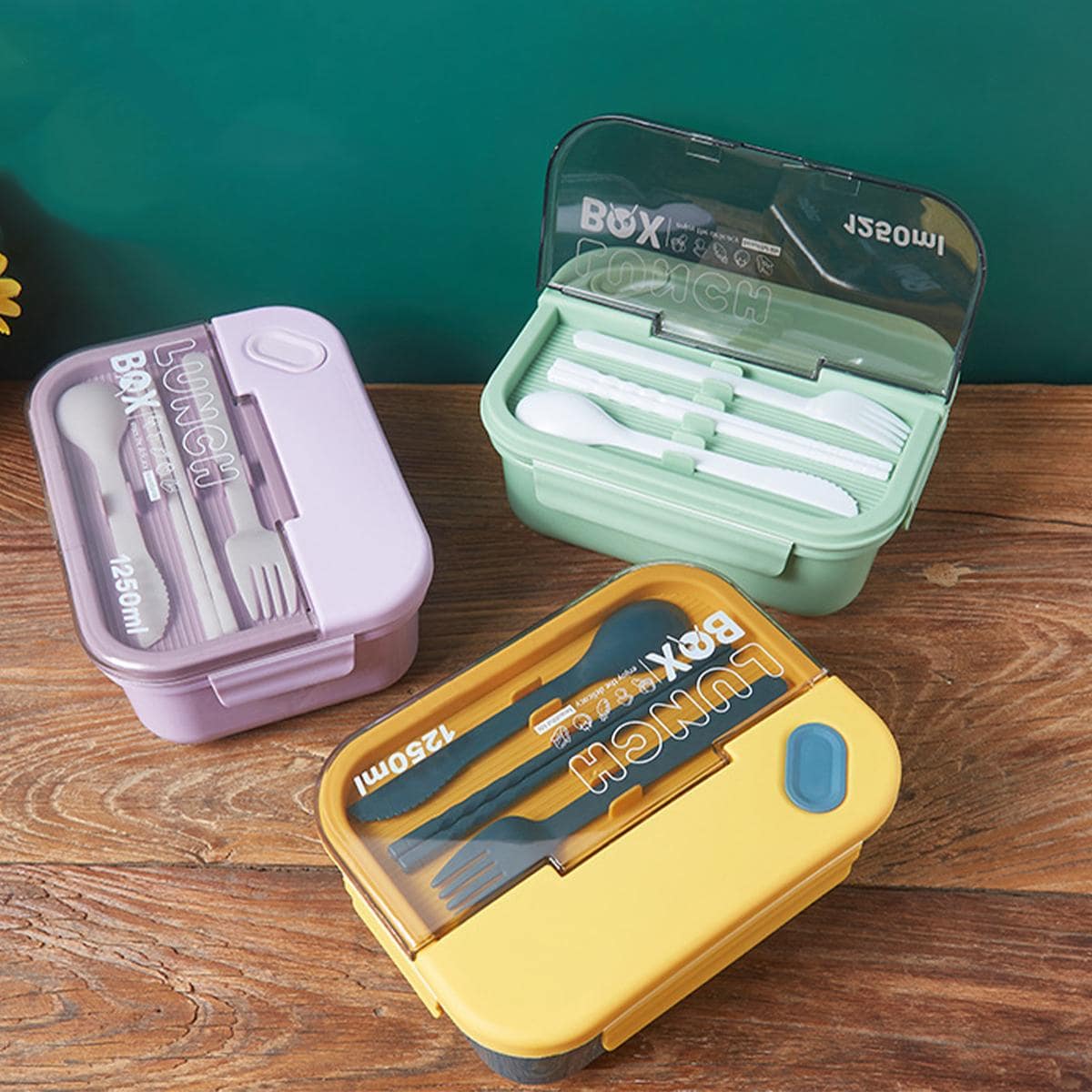 1PC Bento Box for Adults and Kids - 1250ML Bento Box With Spoon & Fork ...