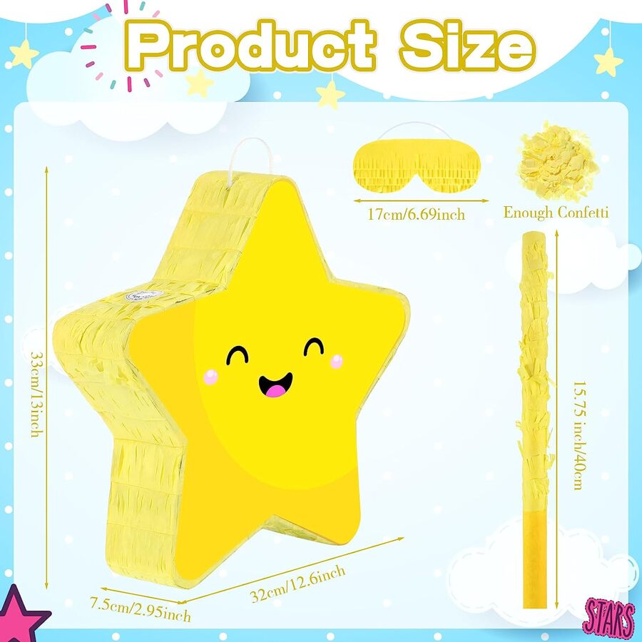 Yellow Pinata Star Pinata for Kids Star Birthday Pinata Star Yellow ...