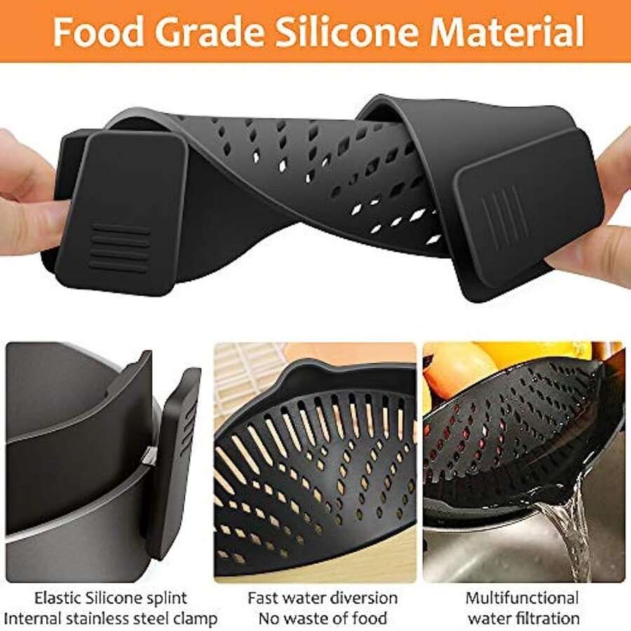 Silicone drainer, pot side draining stall, household creative noodle ...