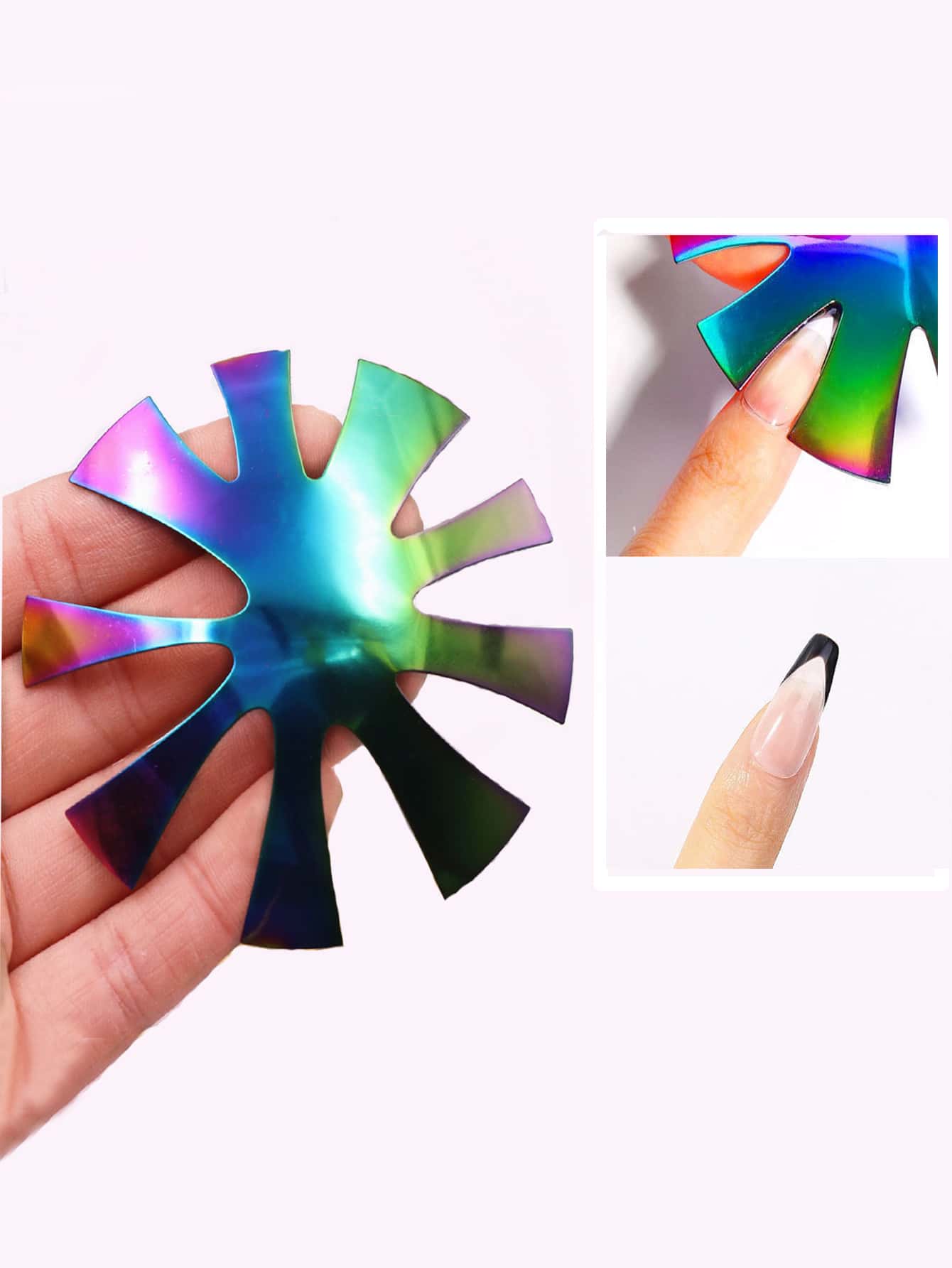 Deep Oval French Nail Edge Cutter Pink & White Acrylic Gel Nails Cut ...