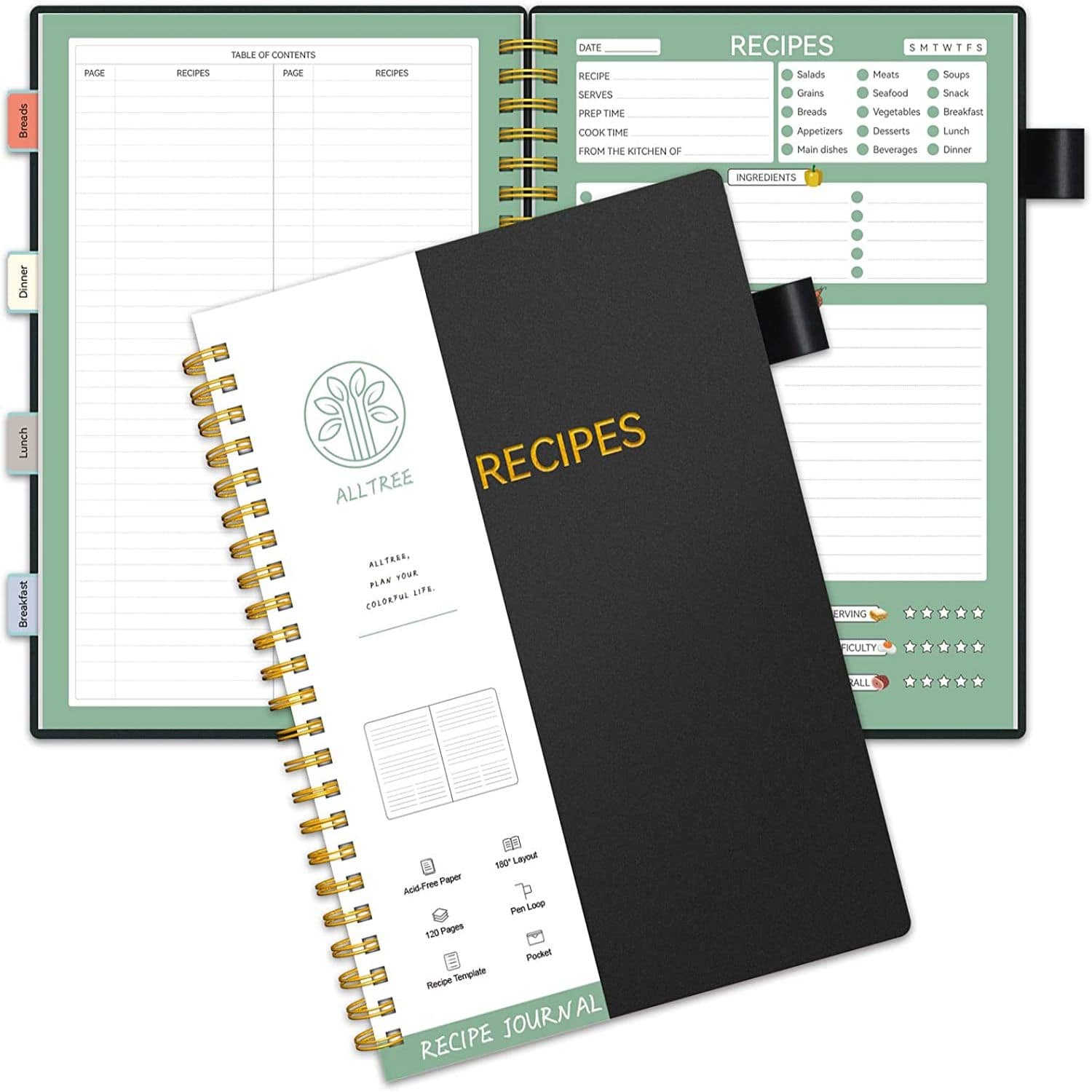 Recipe Book to Write in Your Own Recipes, Sprial Personal Blank Recipe ...