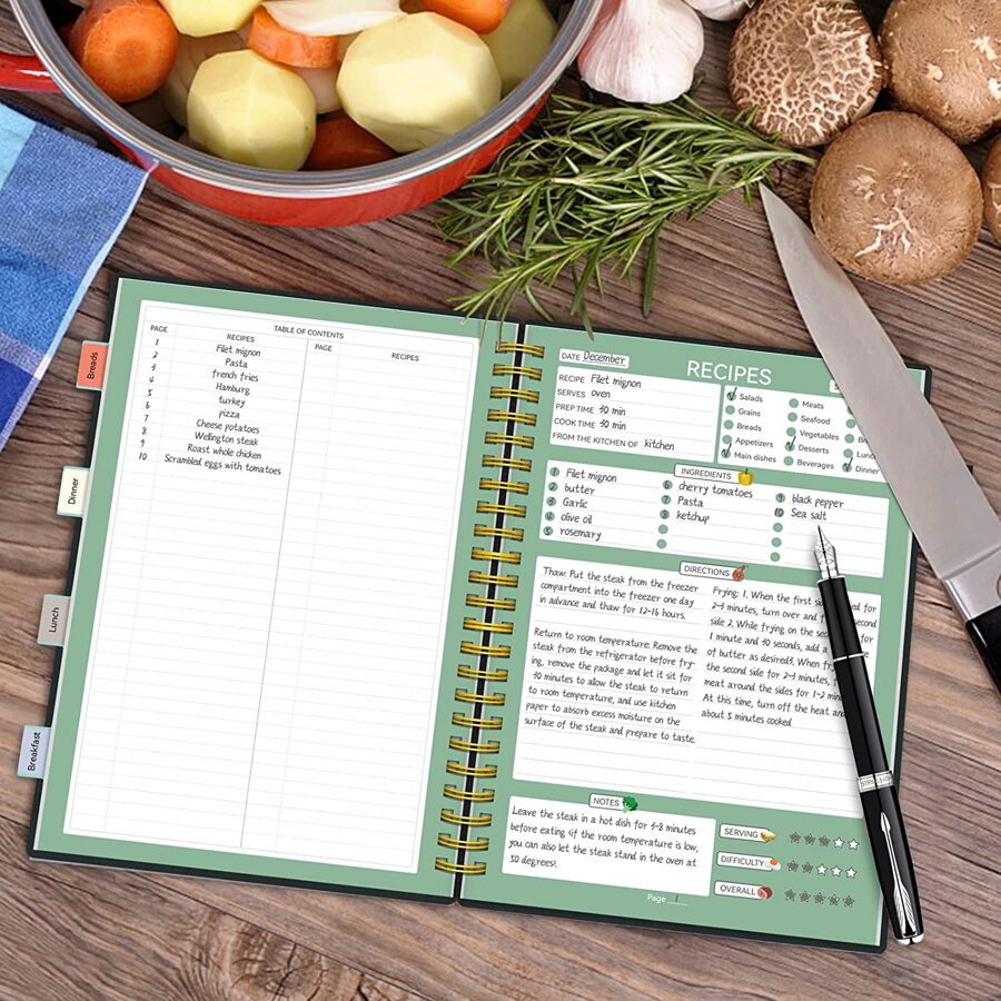 Recipe Book to Write in Your Own Recipes, Sprial Personal Blank Recipe ...