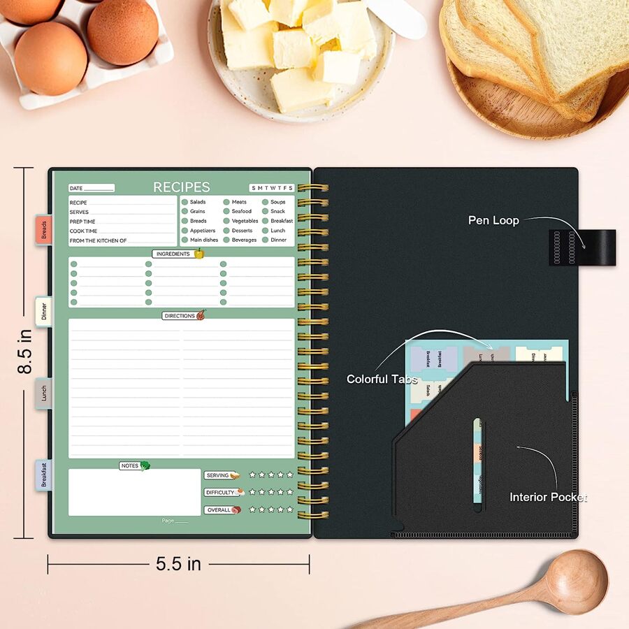 Recipe Book to Write in Your Own Recipes, Sprial Personal Blank Recipe ...