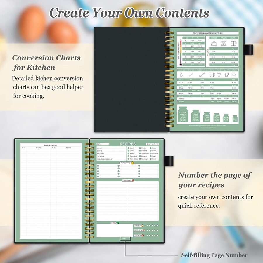 Recipe Book to Write in Your Own Recipes, Sprial Personal Blank Recipe ...