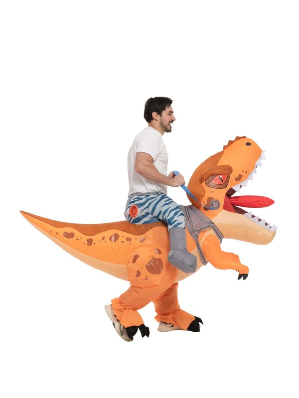 Inflatable Costume, Tyrannosaurus Air Blow Up Costume, Yellow Ride on ...