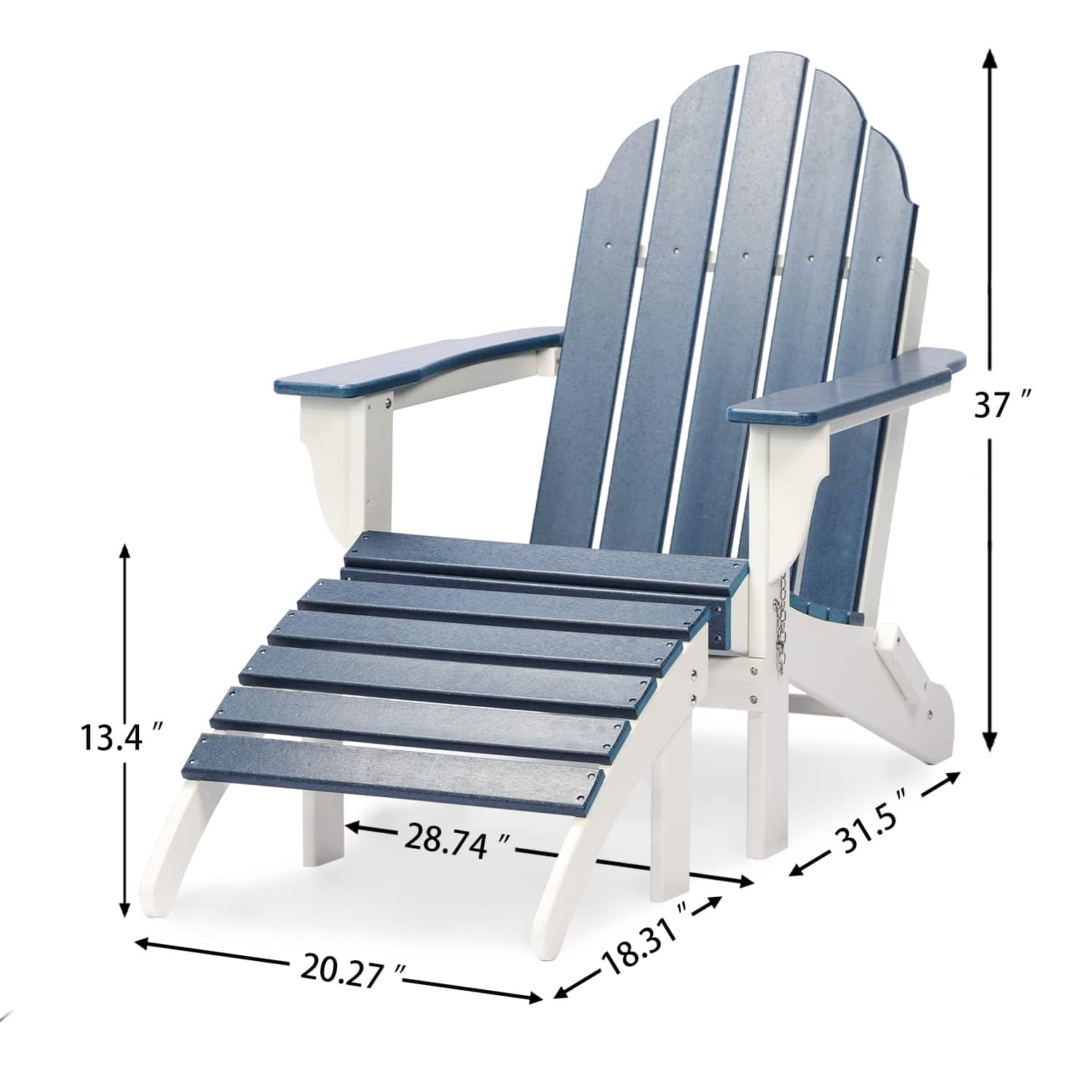 Aoodor wood Adirondack Chair And Ottoman 2-Piece Set | SHEIN USA