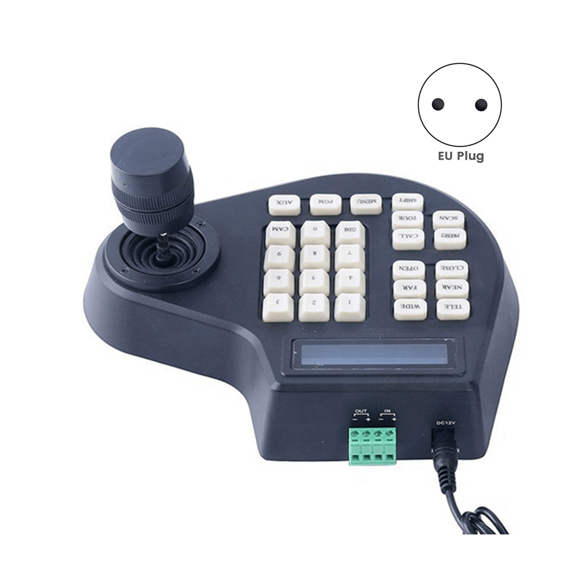 Mini 3D Coaxial CCTV Keyboard Controller LCD 1.5Km Joystick RS485 PTZ ...