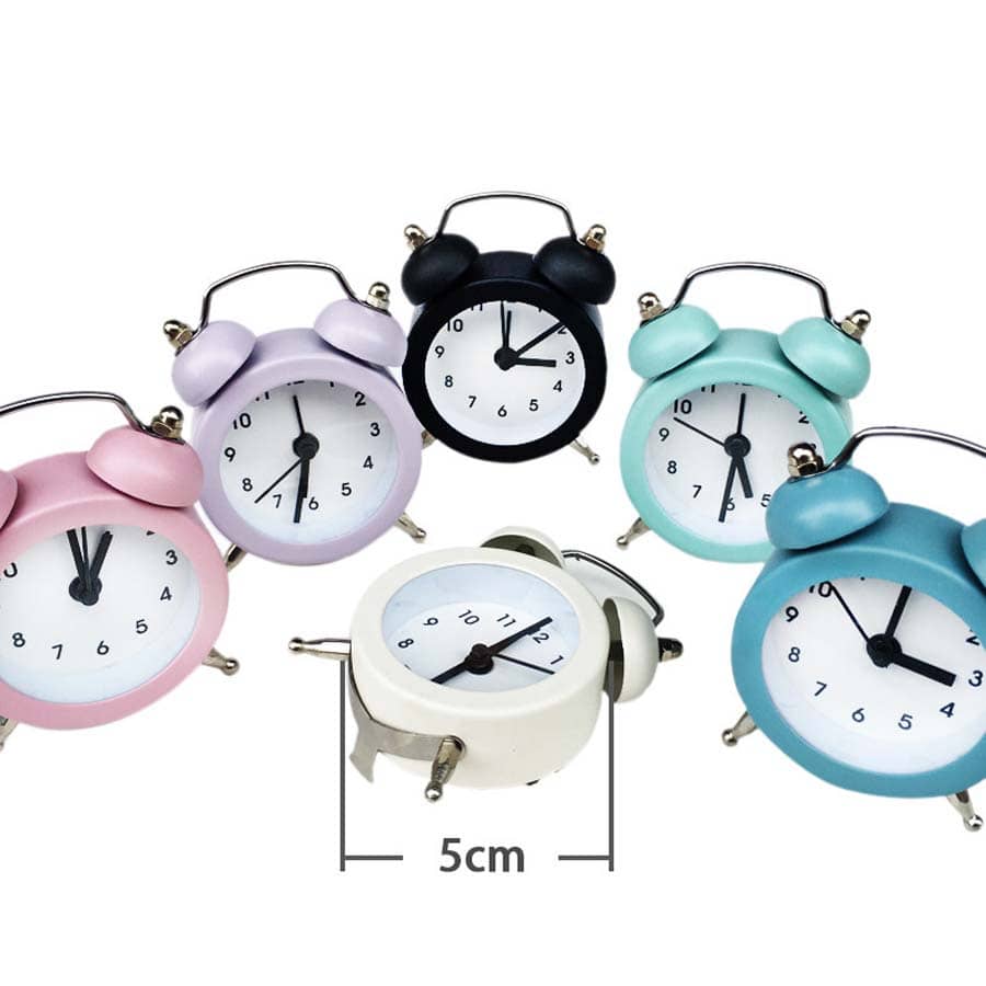 Stainless Steel Metal Double Bell Quiet Alloy Digital Table Clock ...