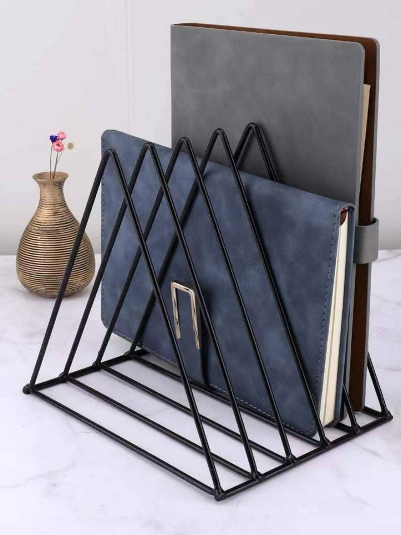 1pc Desktop Organizer Shelf For Books And Office Supplies, Iron Metal ...