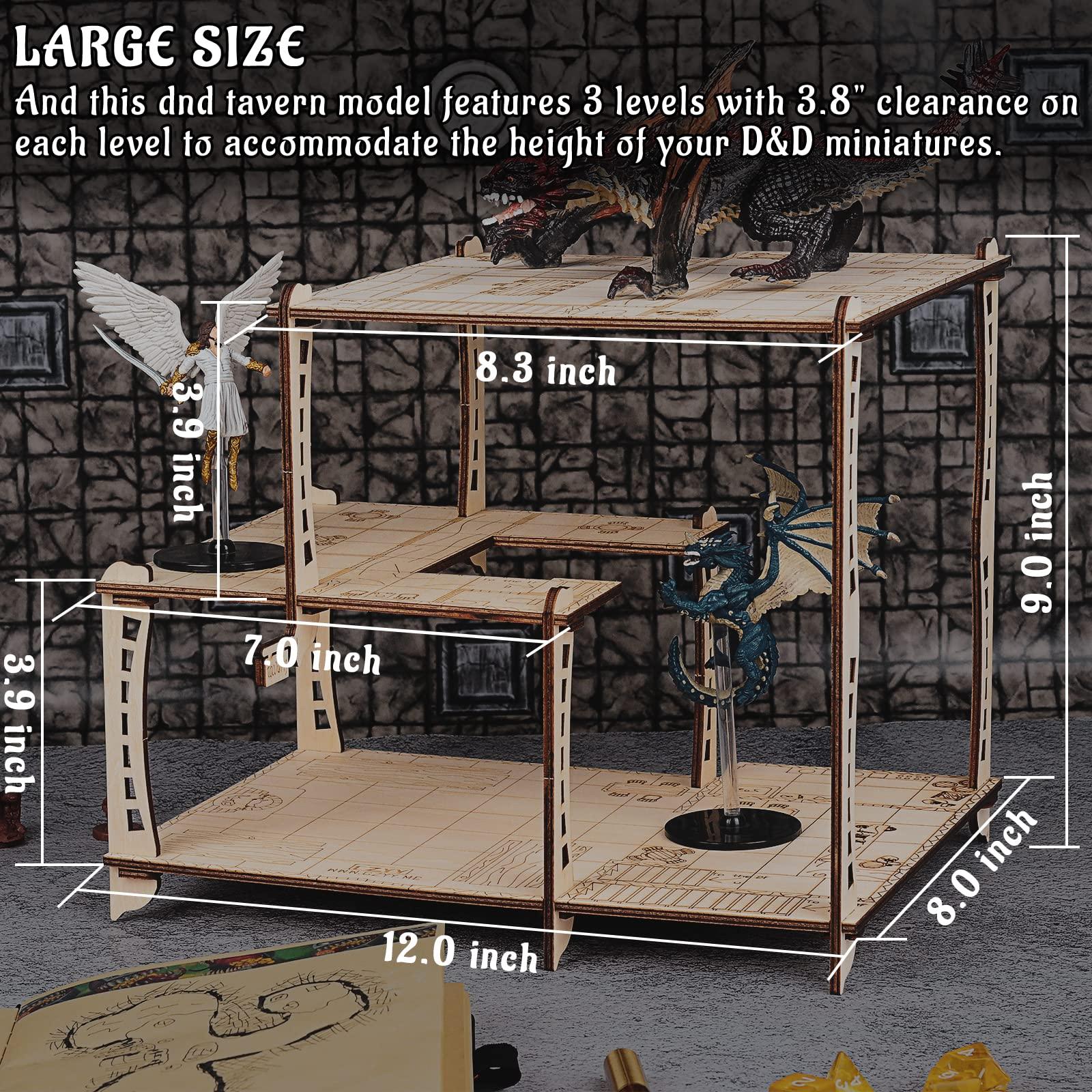 Tavern Terrain Wood Laser Cut 3-Level Fantasy Inn Battle Map with 1 ...