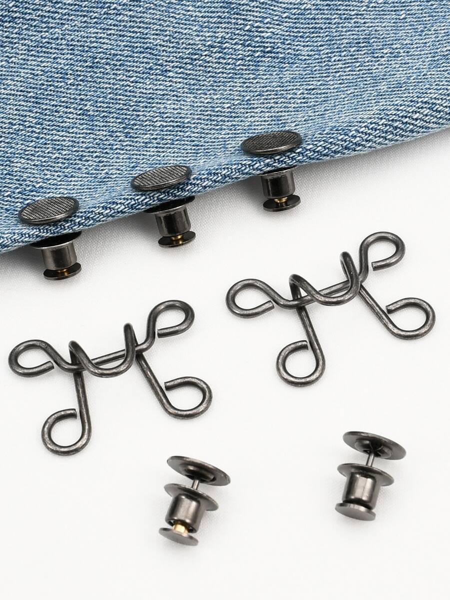 2 Sets - Waistband Button, Pants Button, Sewing Button And Elastic ...