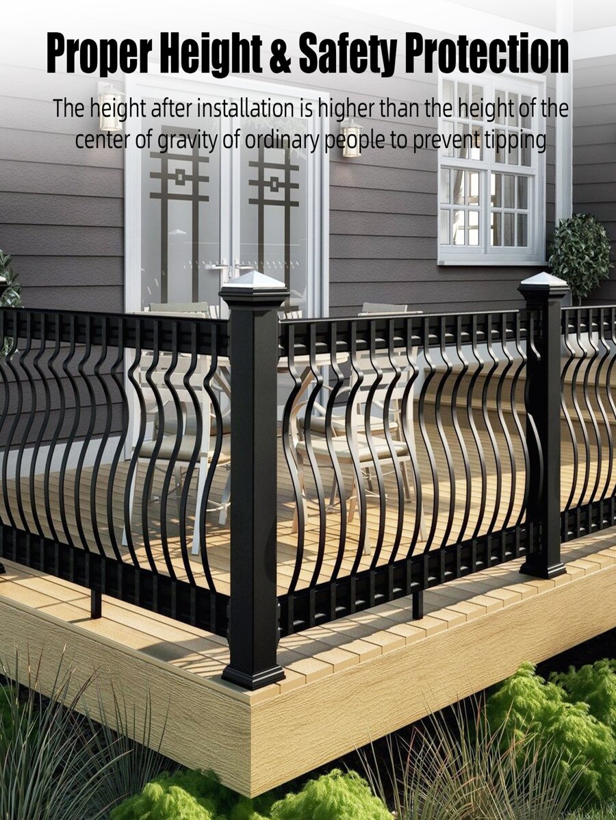 Aluminum Deck Balusters 32.25 x 1 x 0.2 inch Flat Straight Grooved ...
