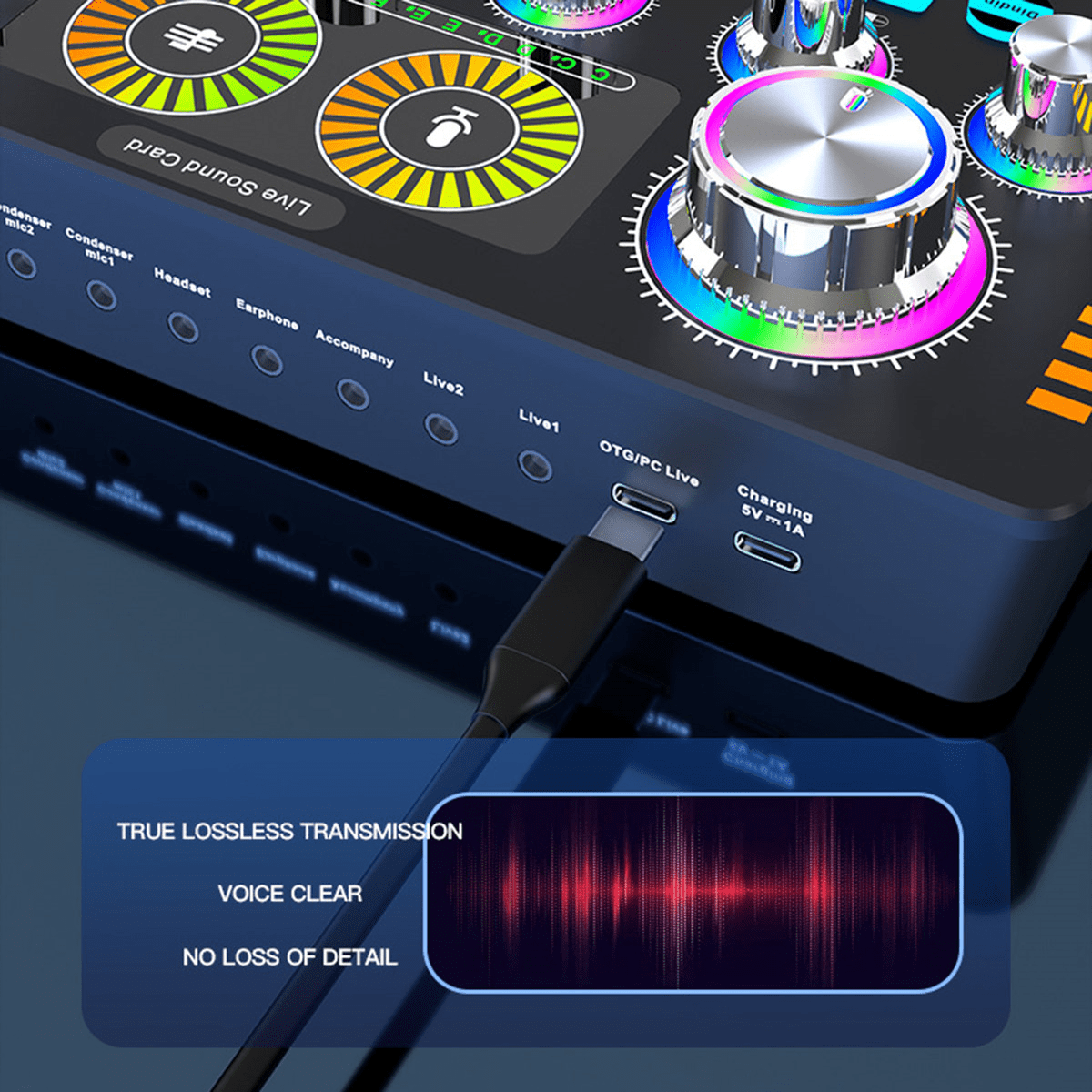 Live Sound Card Studio Record Soundcard Bluetooth Microphone Mixer ...