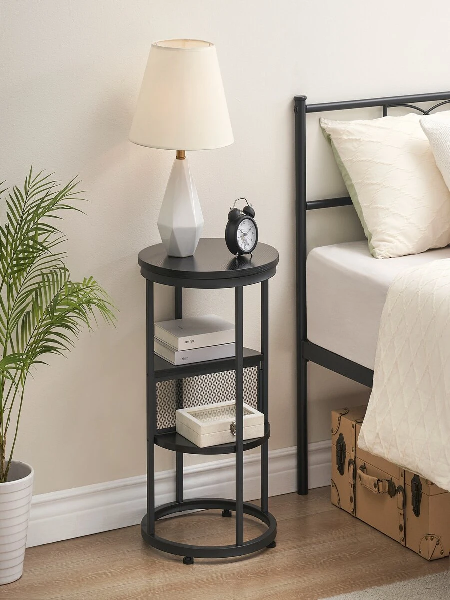 Side Table with 3 Tier Storage, End Tables with Shelves, Narrow Side ...