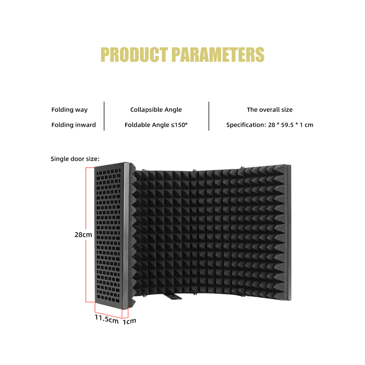 Microphone Portable Tabletop Sound Absorbing Foam Reflection Filter Mic ...