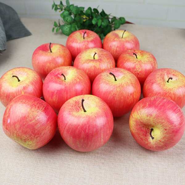 High Simulation Fruit Apple Plastic Fake Red Apples Photo Props Fruit ...