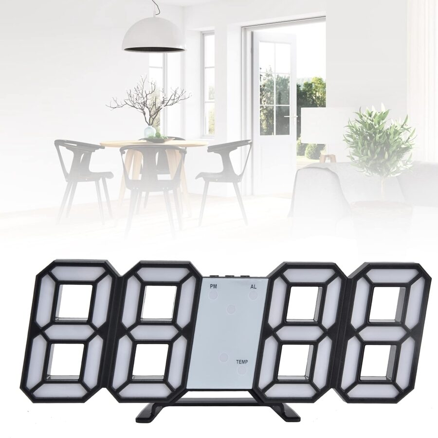 3d Led Desktop Clock With 7 Colors, Usb Powered, Digital Alarm Clock ...