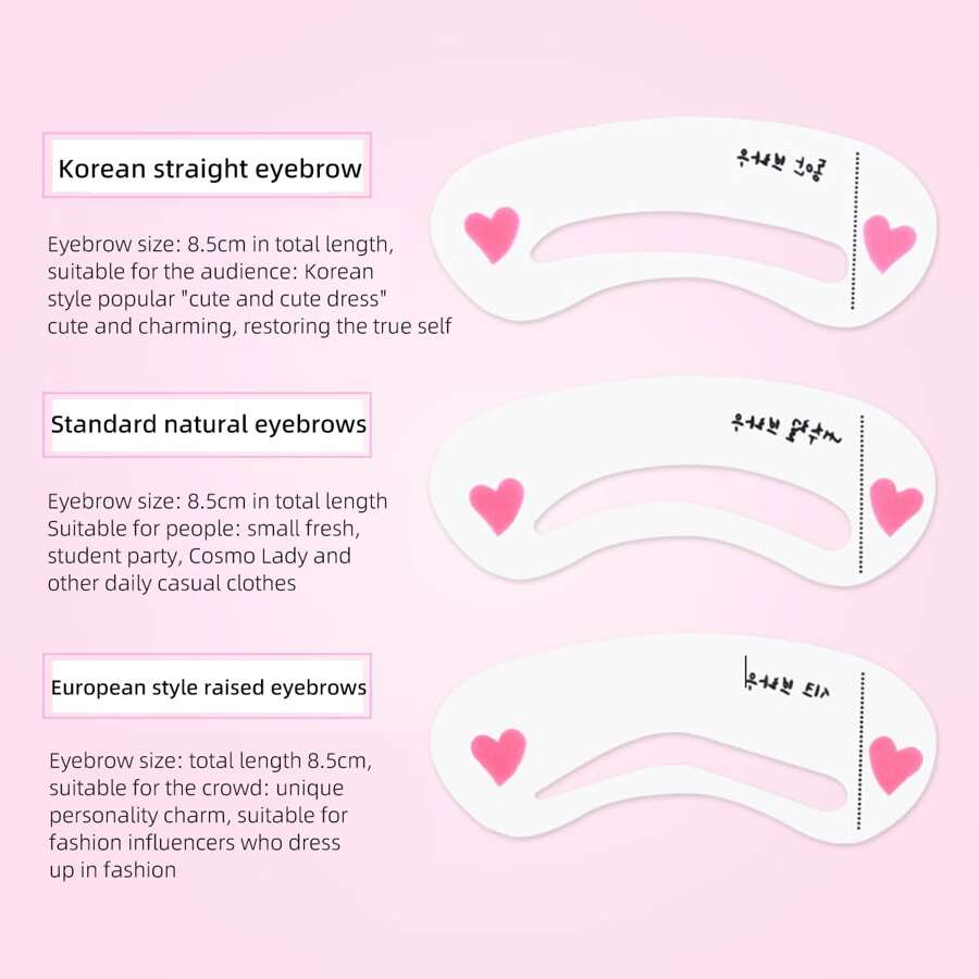 1pc 3 Styles Eyebrow Stencil Set, Including Brow Shape Template, Lazy ...