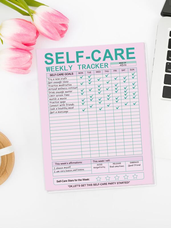 Self-Care Planner Notepad - Weekly Tracker Self-Care Goals Prioritize ...