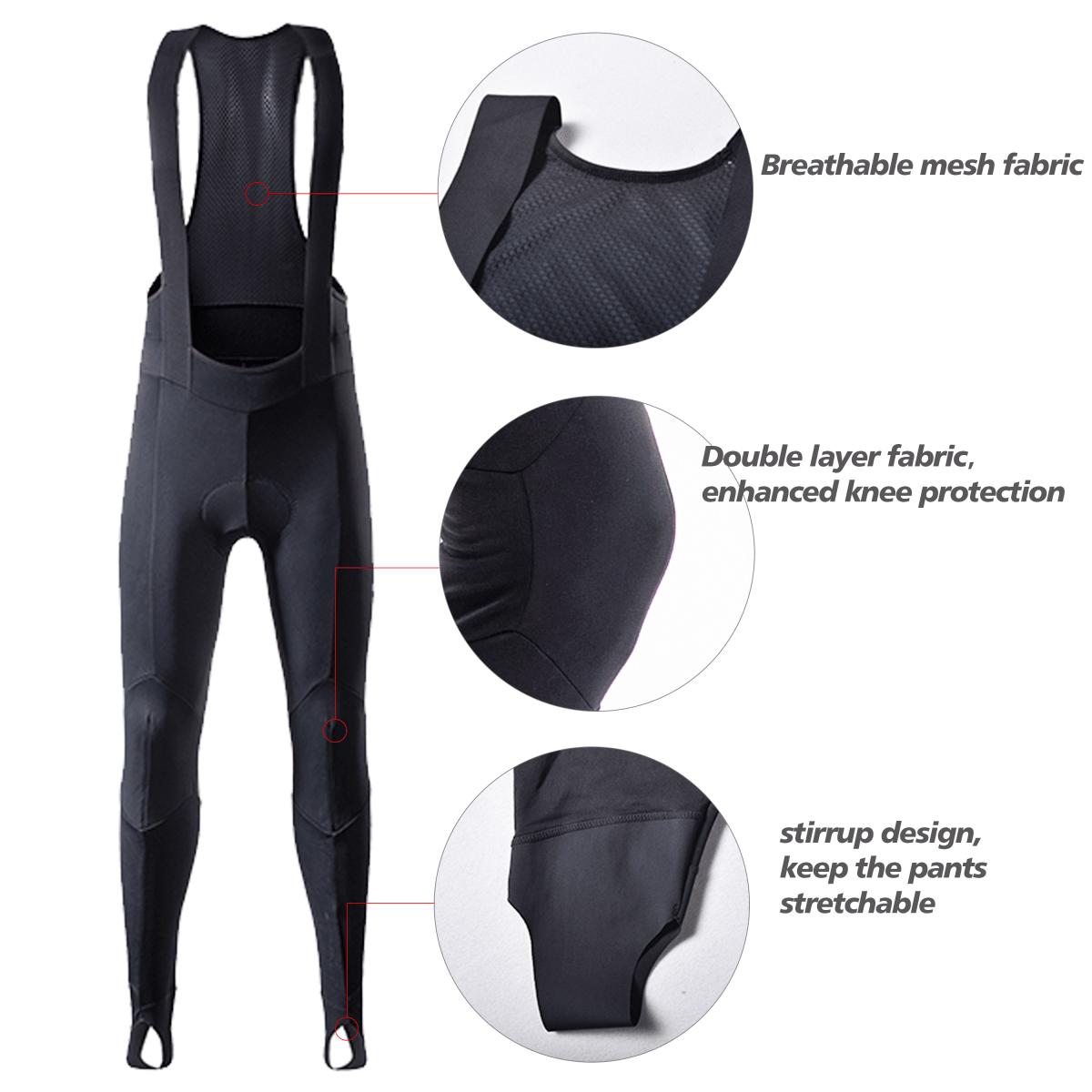 Ltiilt 1pc Functional Men's Cycling Bib Pants With Fleece Lining ...