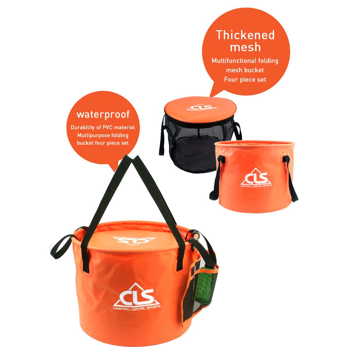 Cubo naranja plegable portátil 4 en 1 de 30L, contenedor de agua ...