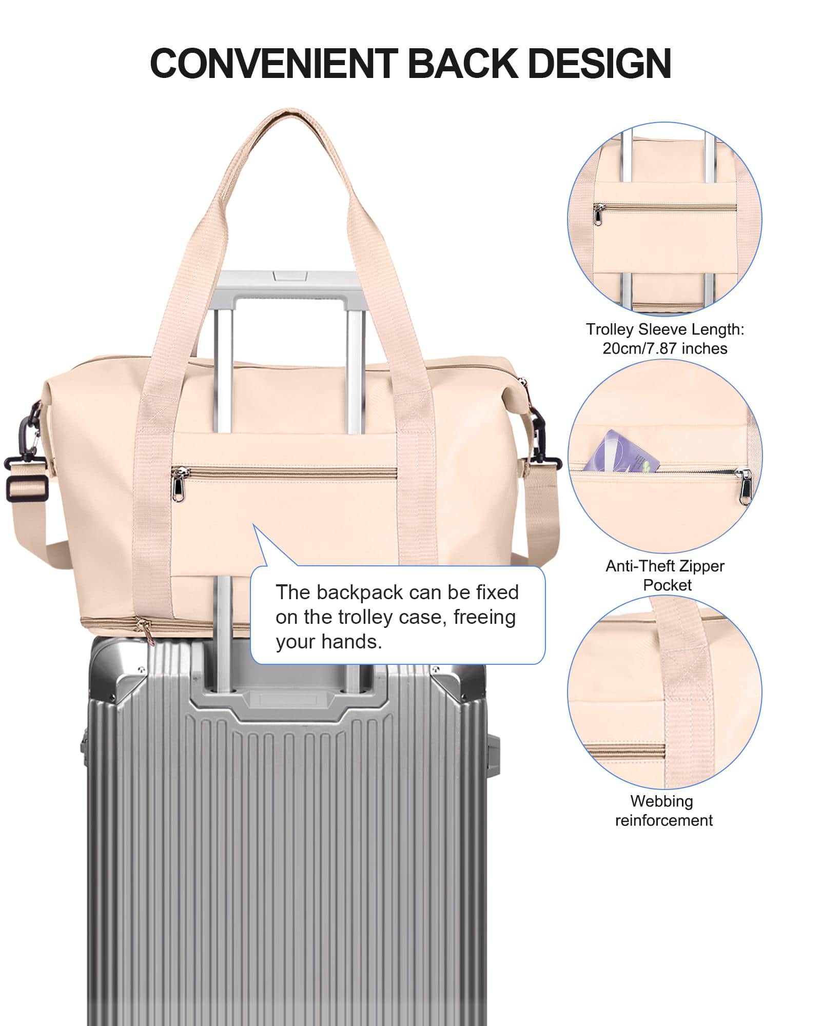 Travel Bag,Weekender Bags for Women, Waterproof Duffel Gym Tote Bag ...