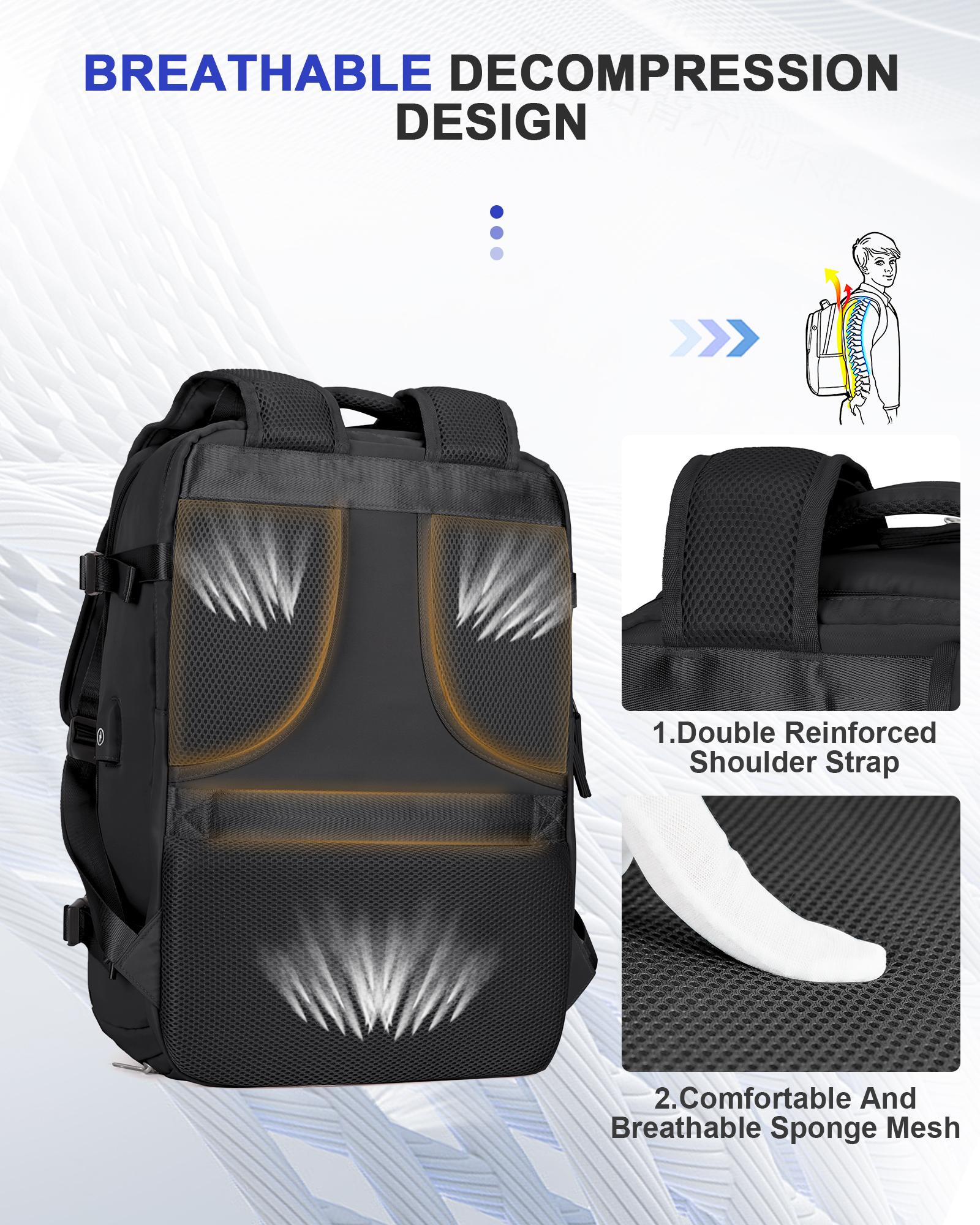 Floless Travel Backpack Work Bag, Carry On Hand Luggage, Water ...