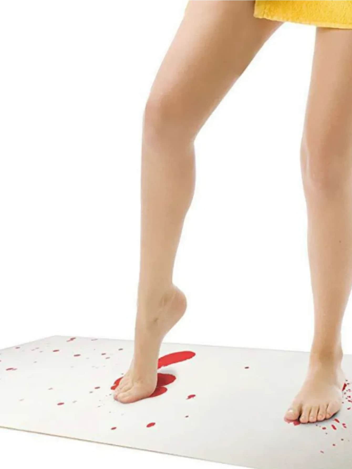 1pc Horrible Bloody Footprint Bathroom Floor Mat, Color Changing When ...