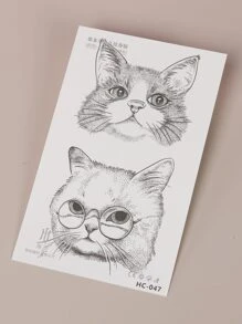 1sheet Cartoon Cat Print Tattoo Sticker | SHEIN USA